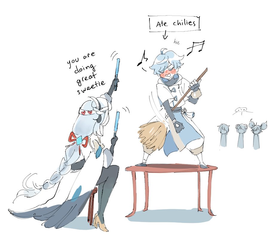Shenhe Xingqiu Chongyun Xiangling And Xinyan Genshin Impact Drawn