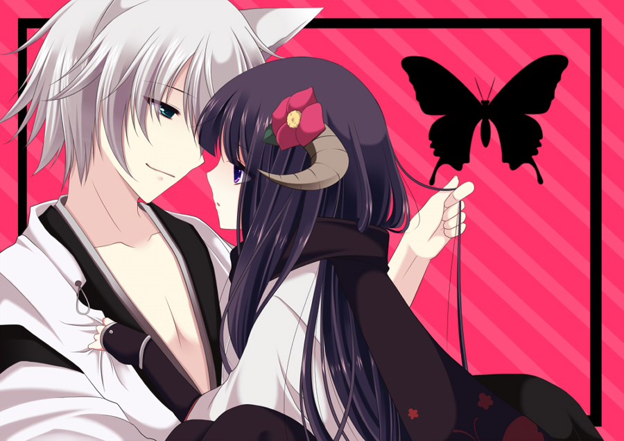 Shirakiin Ririchiyo And Miketsukami Soushi Inu X Boku Ss Drawn By