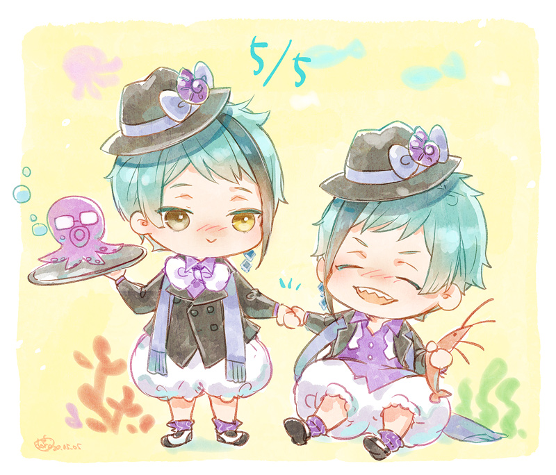 Floyd Leech Jade Leech Azul Ashengrotto And Yuu Twisted Wonderland Drawn By Doro