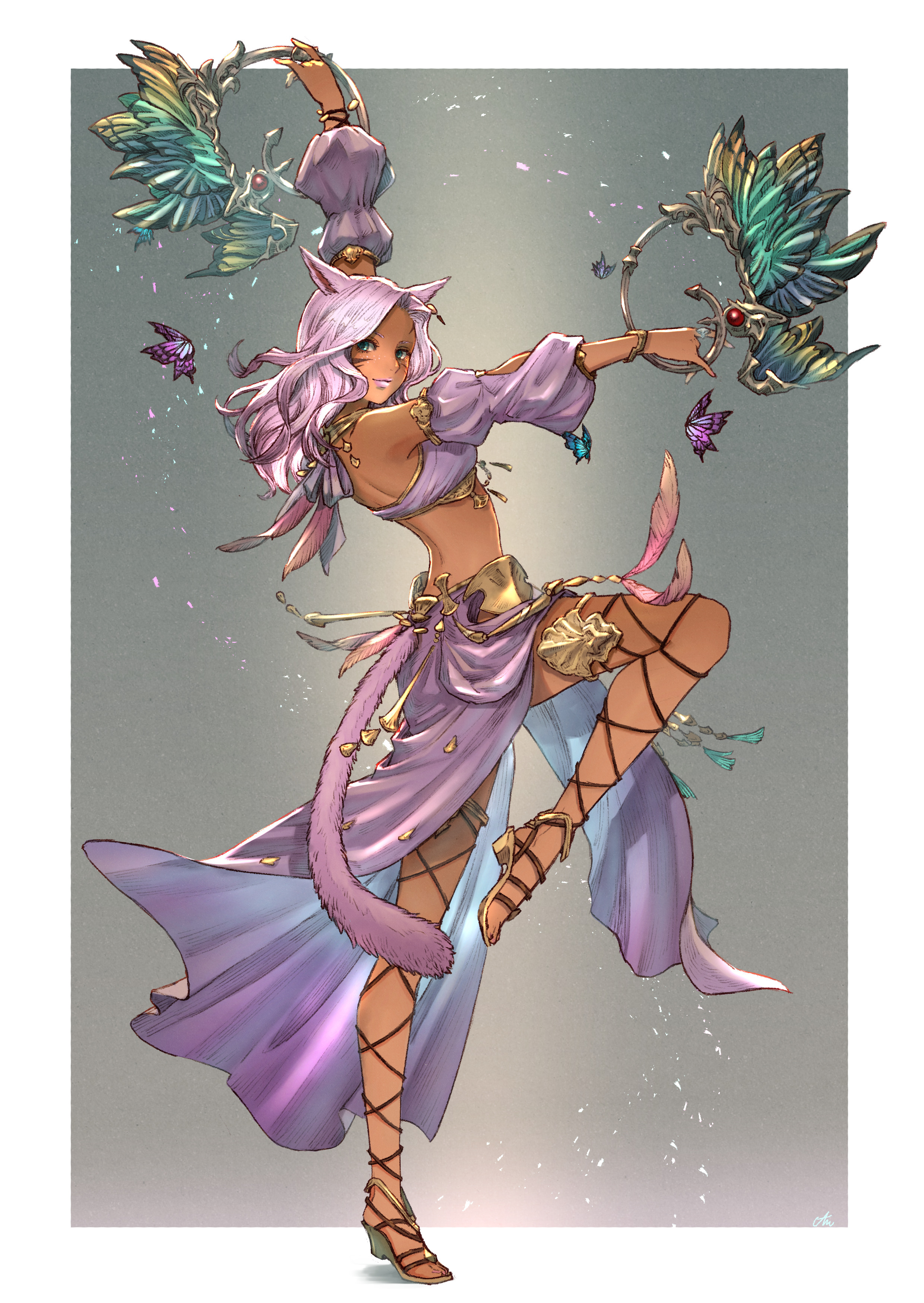 Warrior Of Light And Dancer Final Fantasy And 1 More Drawn By Cam