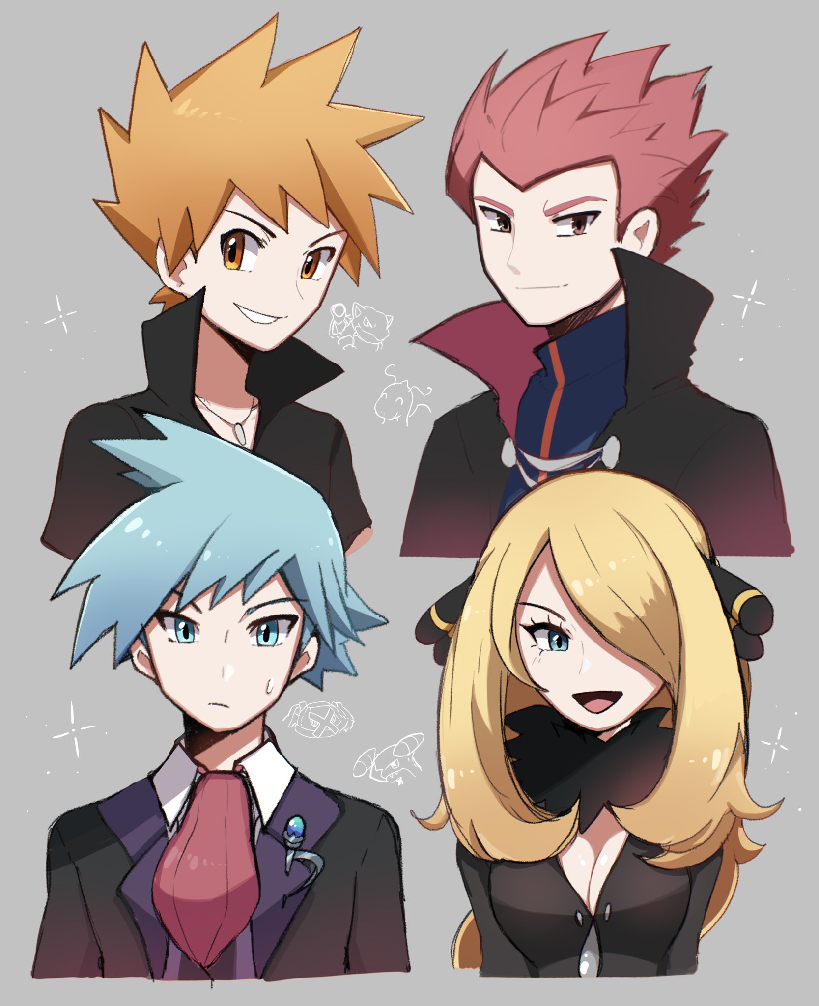 Cynthia Blue Oak Steven Stone Garchomp Lance And 3 More Pokemon And 5 More Drawn By