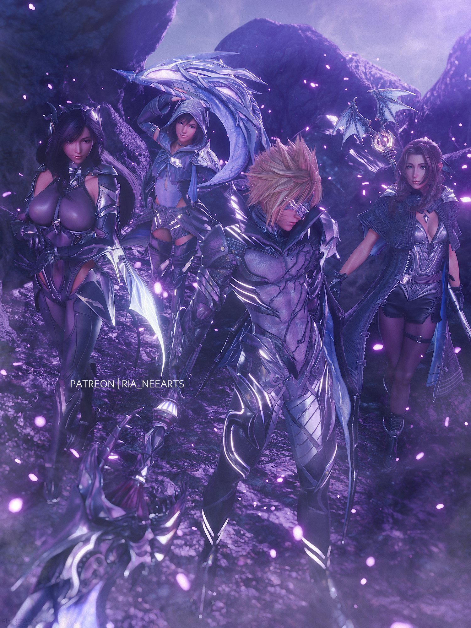 Tifa Lockhart Cloud Strife Aerith Gainsborough Yuffie Kisaragi Cloud Strife And 3 More