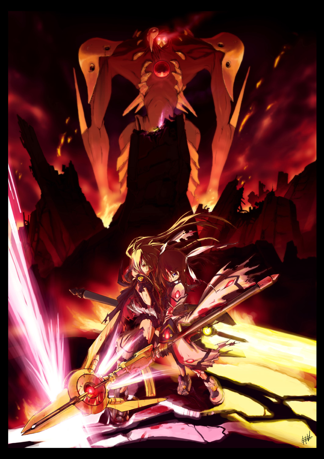 Fate Testarossa Takamachi Nanoha Raising Heart Bardiche Angel And