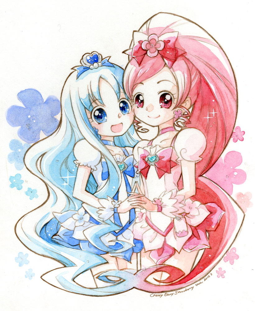 Kurumi Erika Hanasaki Tsubomi Cure Marine And Cure Blossom Precure