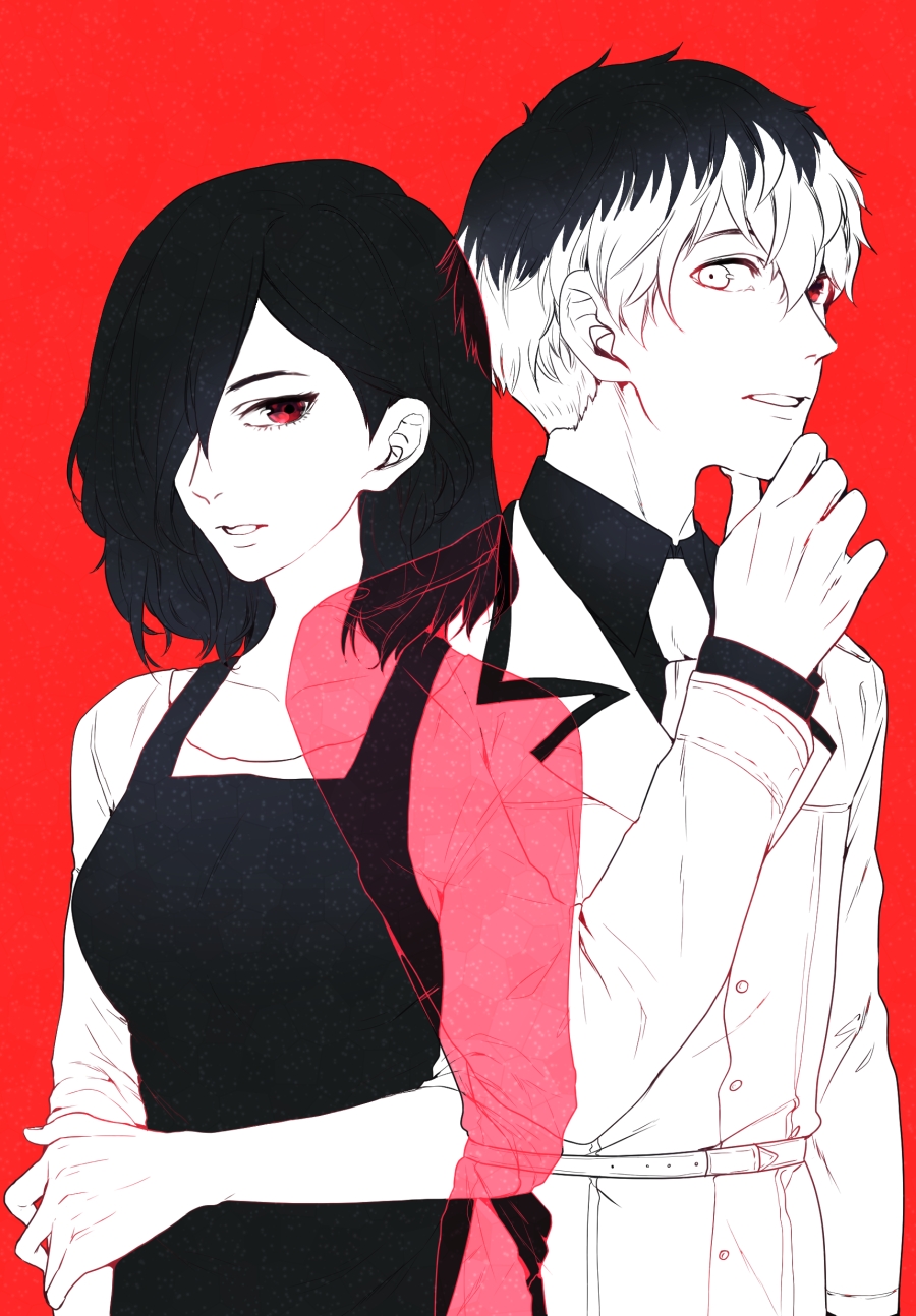 Kaneki Ken Kirishima Touka And Sasaki Haise Tokyo Ghoul And 1 More Drawn By Meikopuua