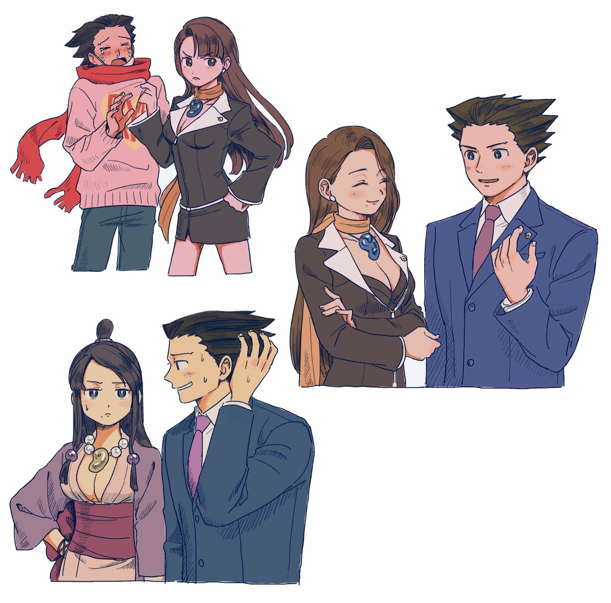 Phoenix Wright Maya Fey Mia Fey And Phoenix Wright Ace Attorney Drawn By Renshuusodayo