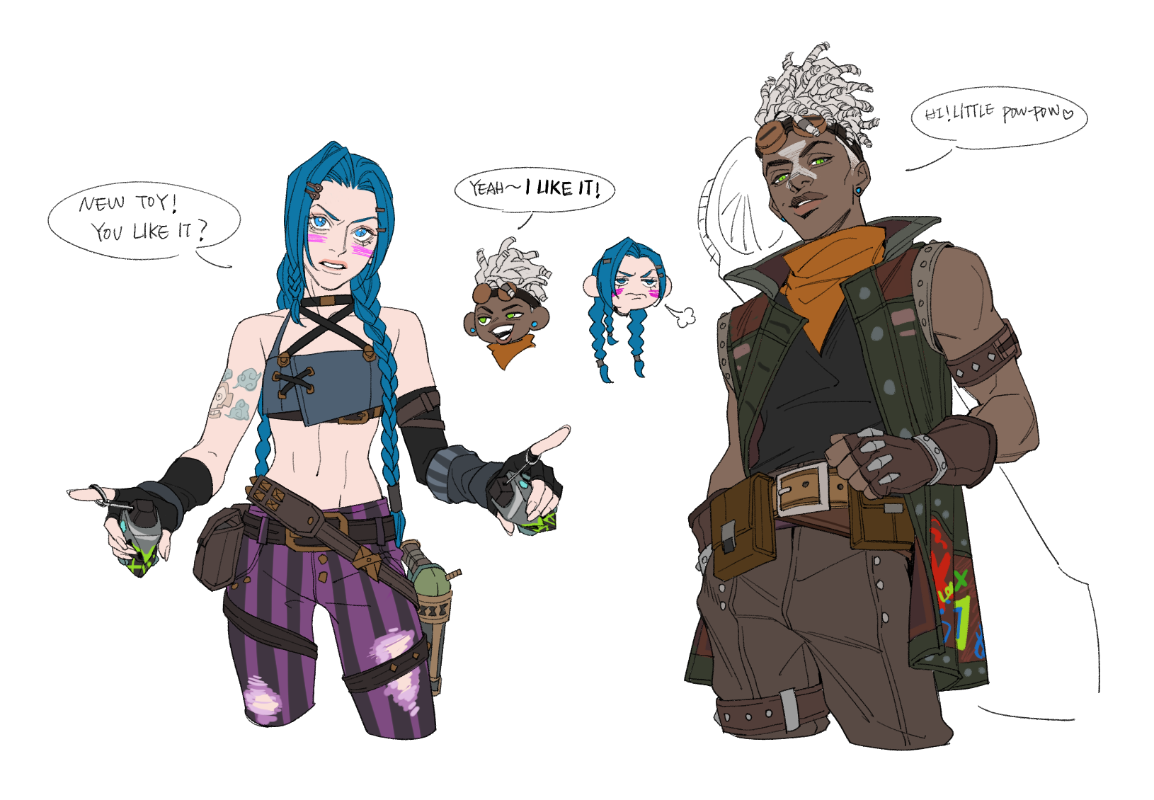 Jinx Arcane Jinx Ekko And Firelight Ekko League Of Legends And 1 More Drawn By Mush820823