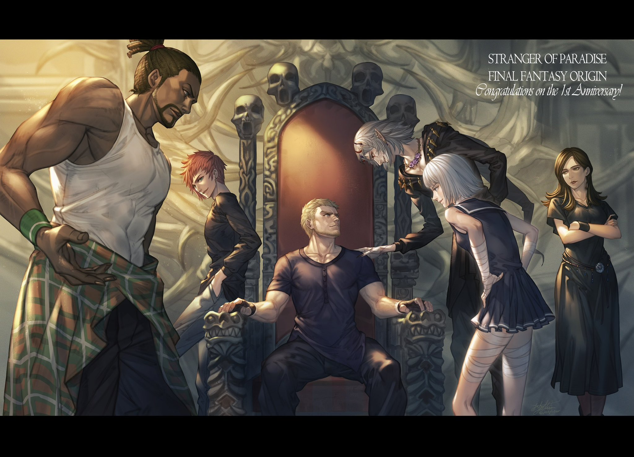 Jack Garland Neon Jed Ash Astos And 1 More Final Fantasy And 1 More Drawn By Jeekylsur