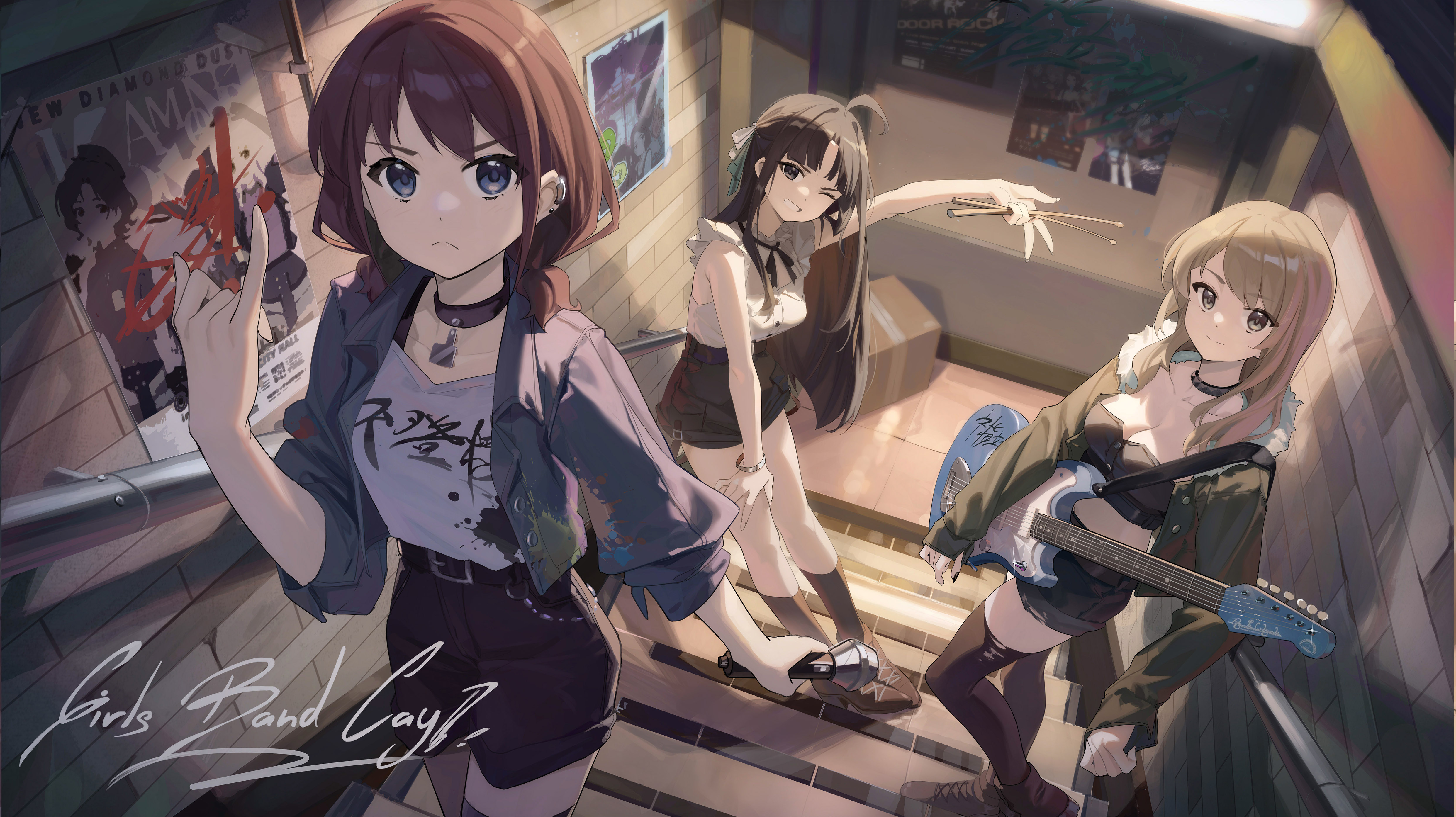 Iseri Nina Kawaragi Momoka Awa Subaru Ebizuka Tomo Rupa And 2 More Girls Band Cry Drawn