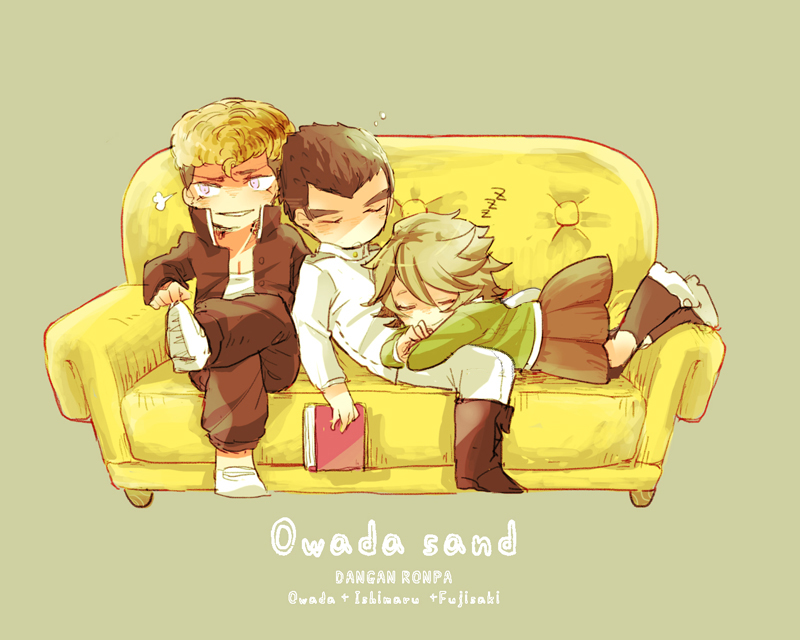 Fujisaki Chihiro Oowada Mondo And Ishimaru Kiyotaka Danganronpa And 1 More Drawn By Kurosuke