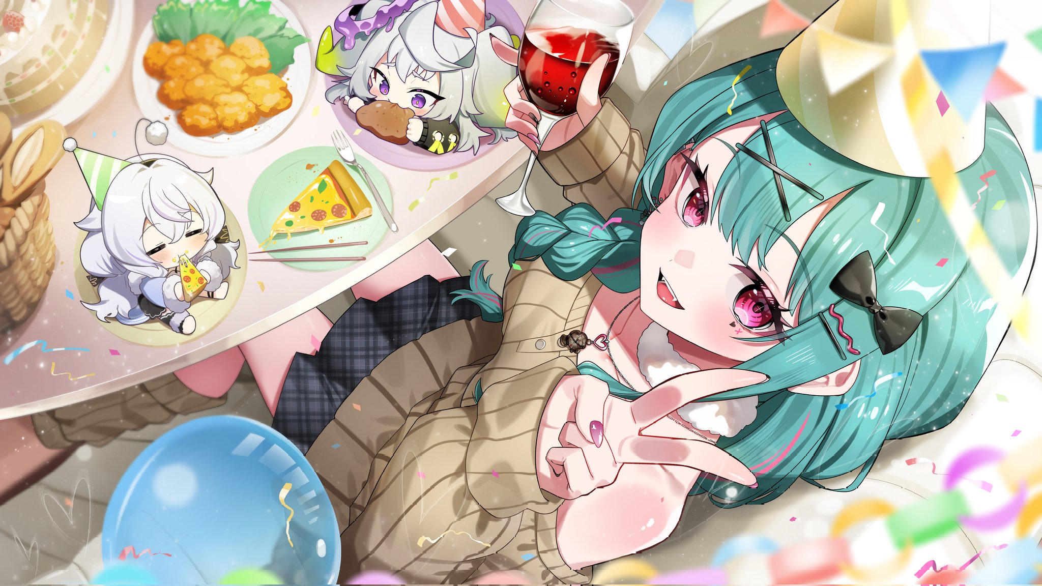 kiyoraka fuwari, hanamoegi suiha, and fujimi yururu (vebop project) drawn by sui_hi_sf | Danbooru