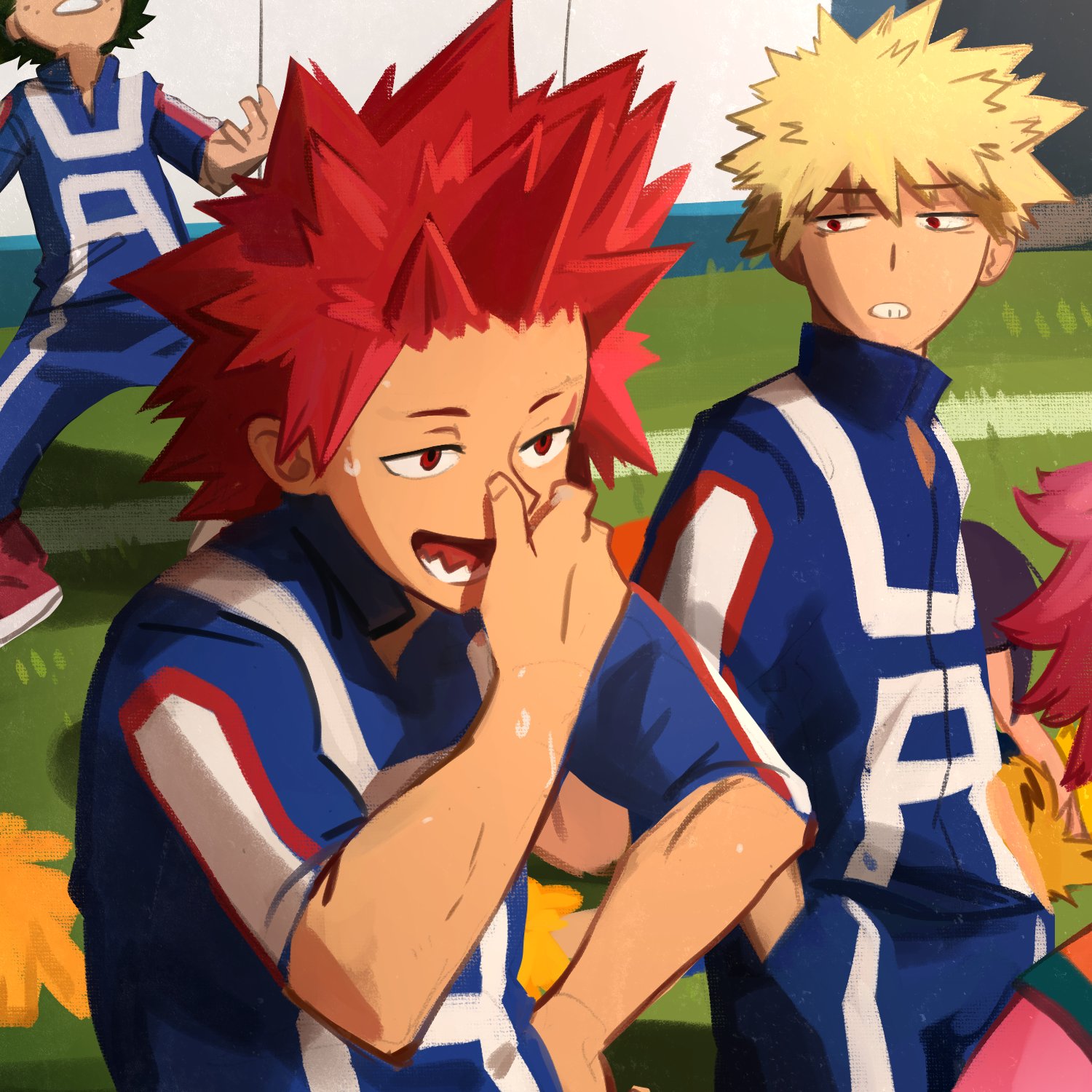 Midoriya Izuku Bakugou Katsuki Ashido Mina And Kirishima Eijirou