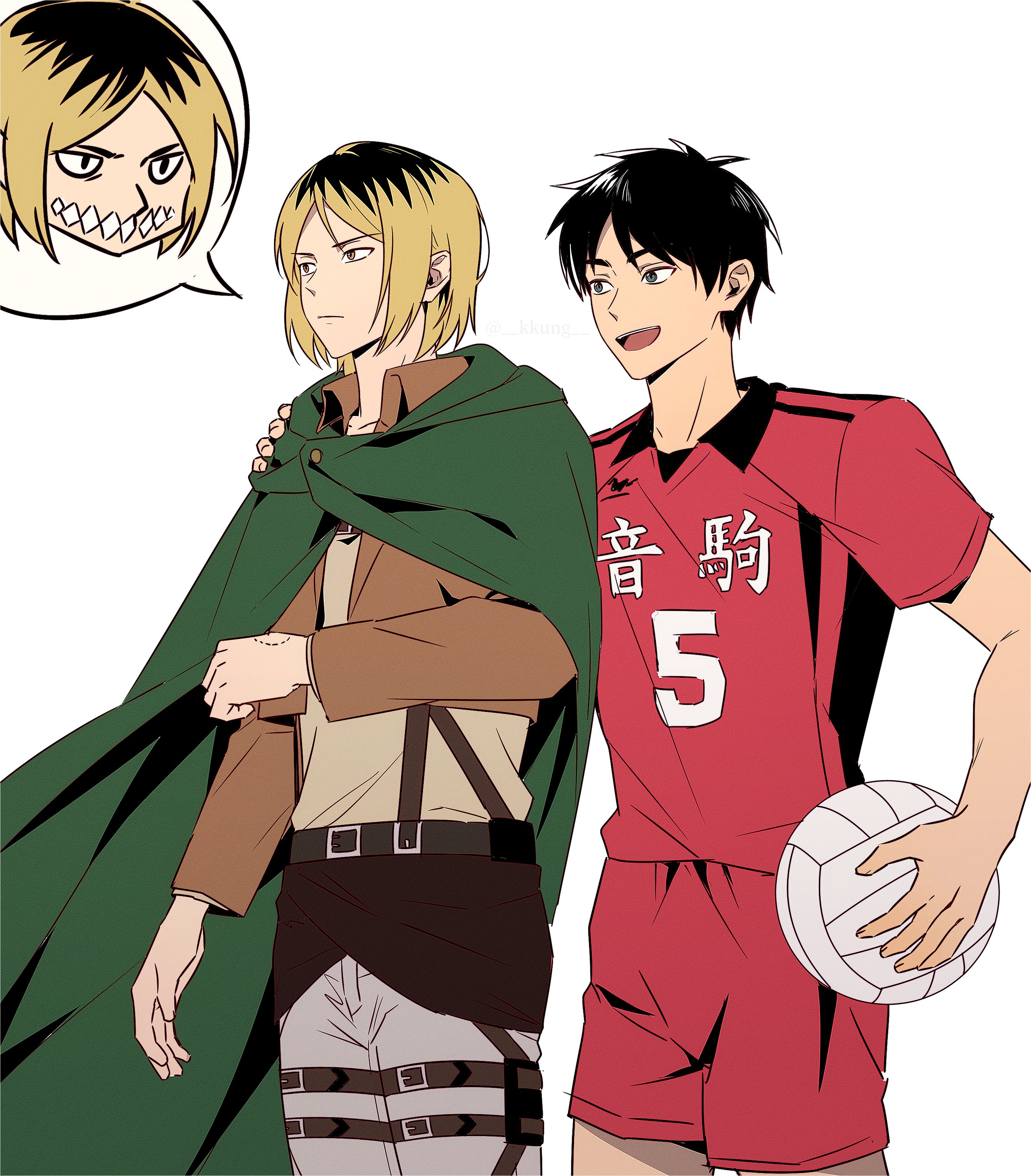 Eren Yeager Kozume Kenma And Kaji Yuuki Shingeki No Kyojin And 1