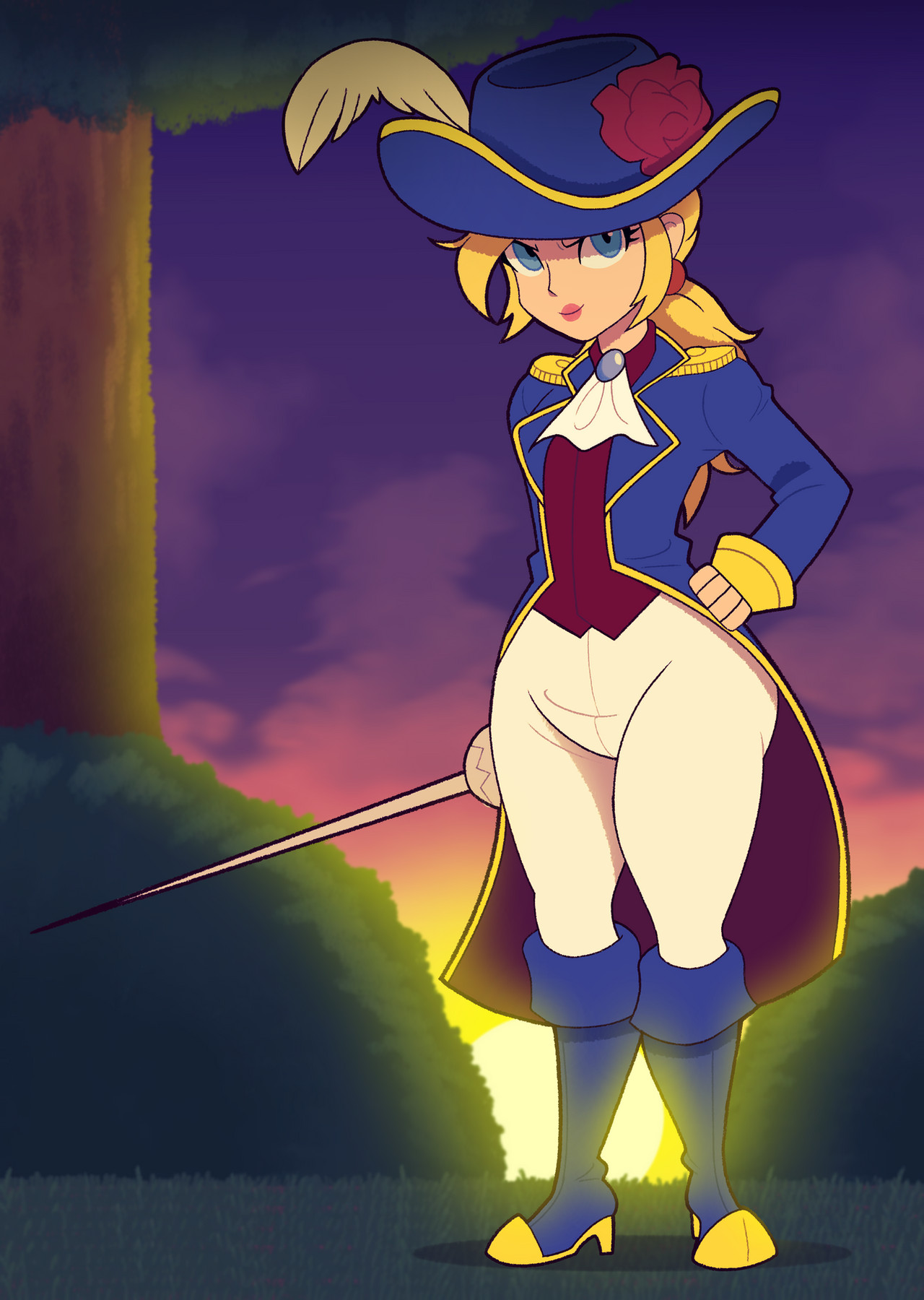 Princess Peach And Swordfighter Peach Mario And 1 More Drawn By