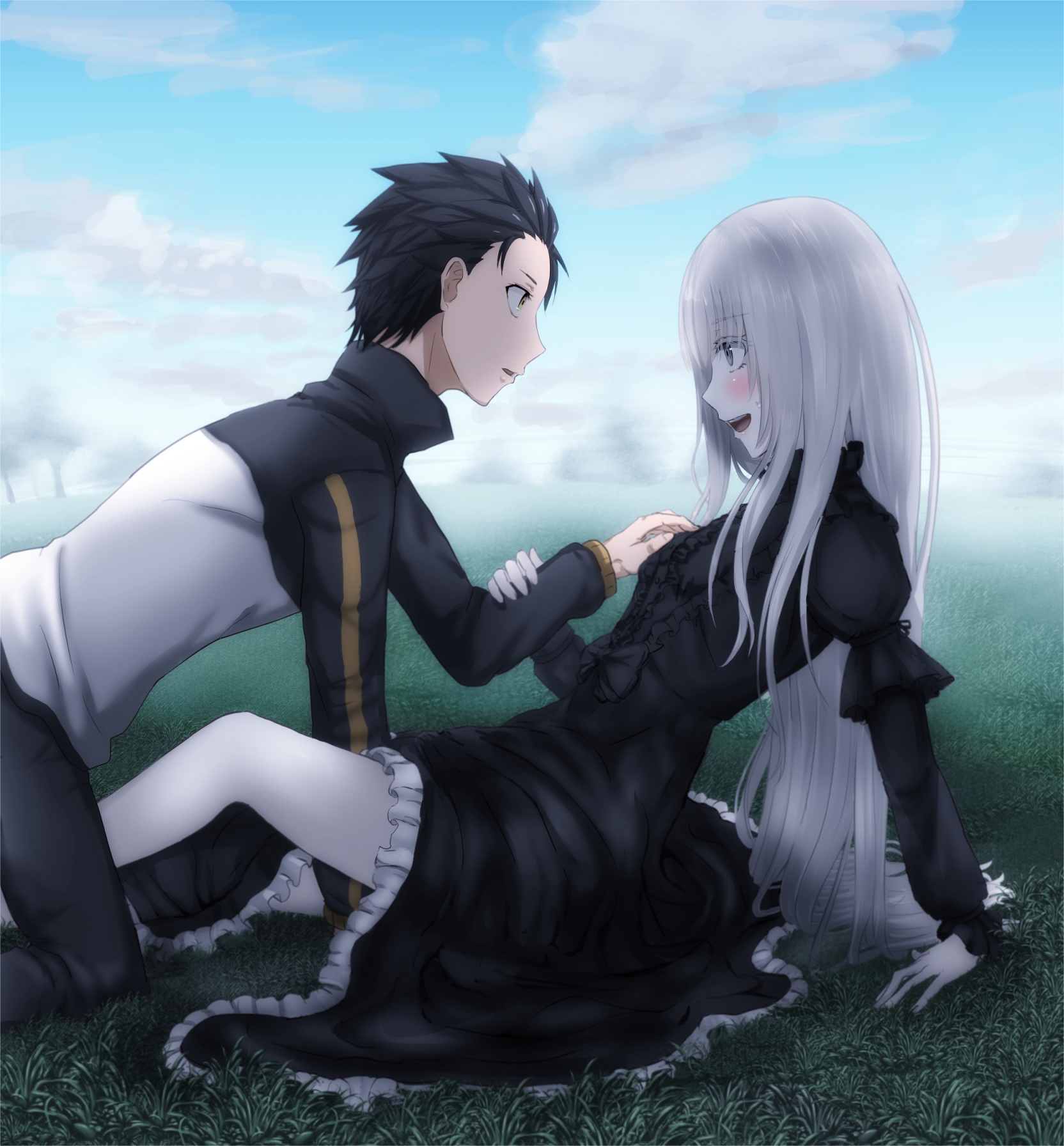 Natsuki Subaru And Echidna Rezero Kara Hajimeru Isekai Seikatsu Drawn By Nikumansamara