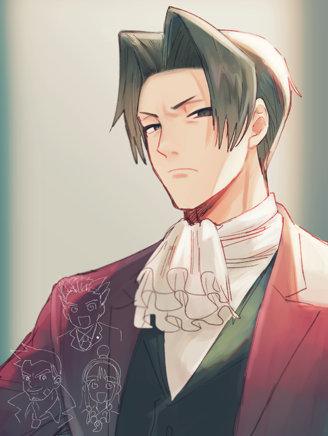 Phoenix Wright Maya Fey Miles Edgeworth And Dick Gumshoe Ace Attorney Drawn By Hayate0622