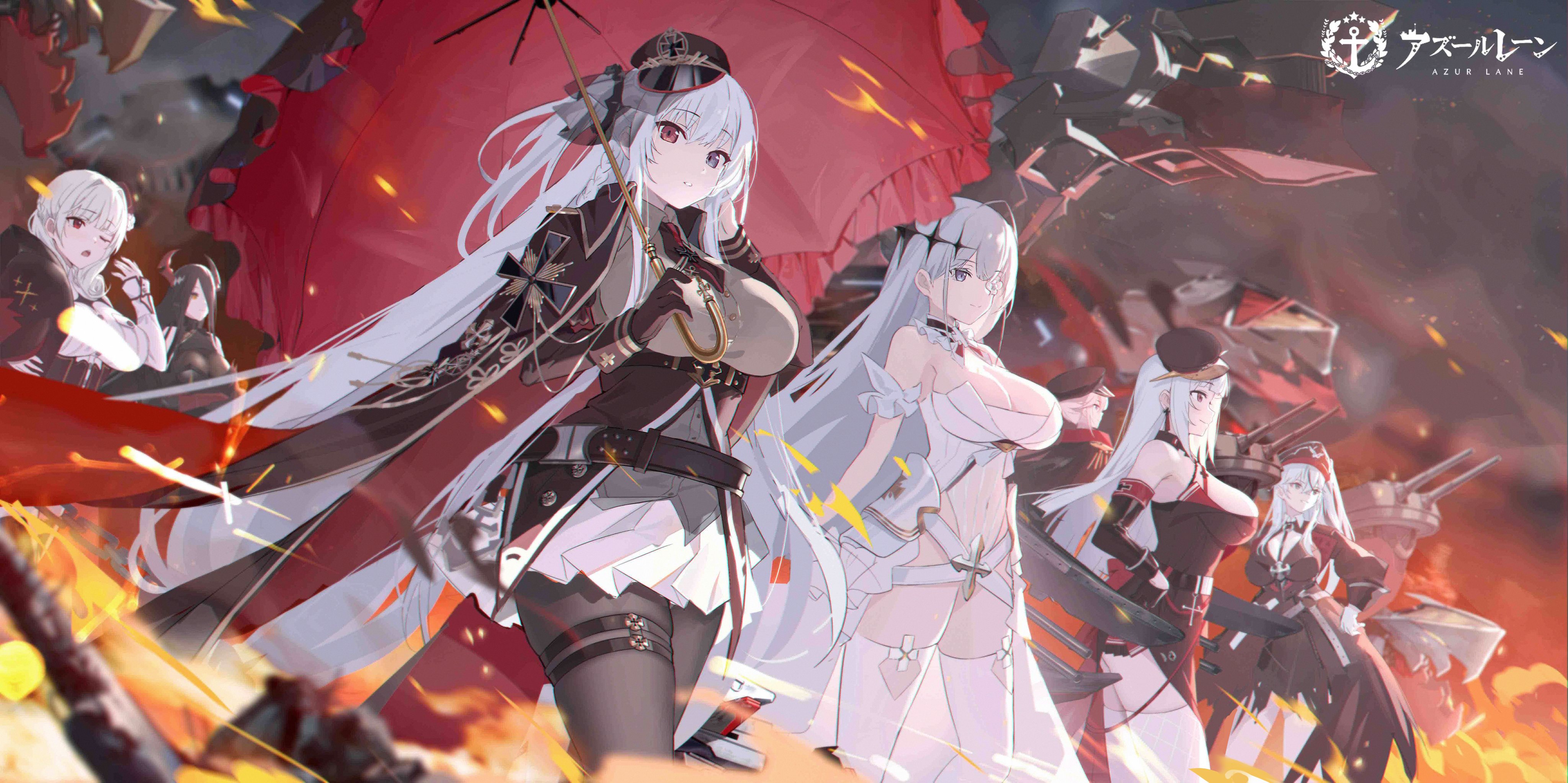 Friedrich Der Grosse Emden Luetzow Elbing Yorck And 2 More Azur Lane Drawn By Banxuan