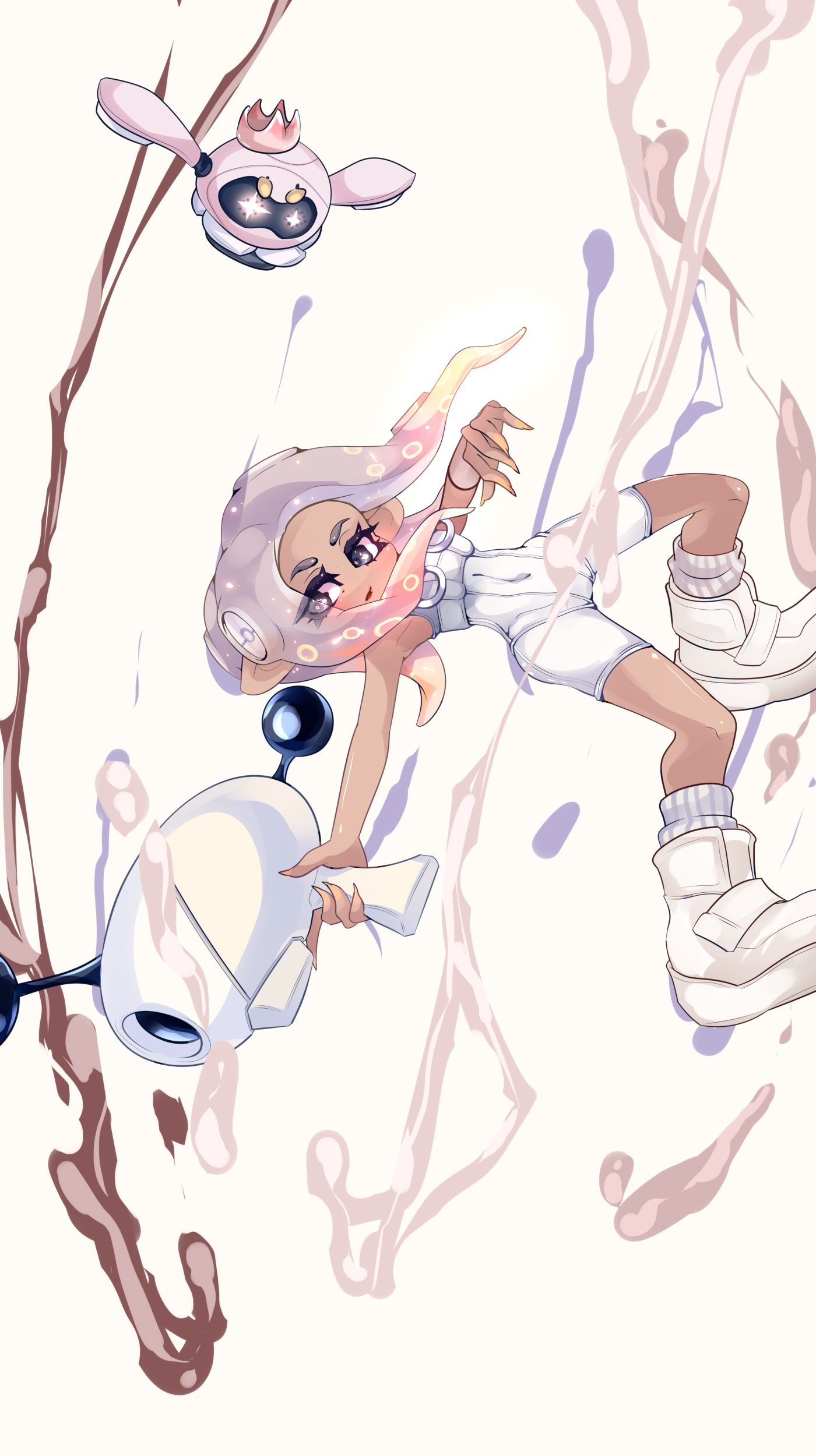 Octoling Player Character Octoling Girl Agent 8 And Pearl Drone Splatoon And 2 More Drawn