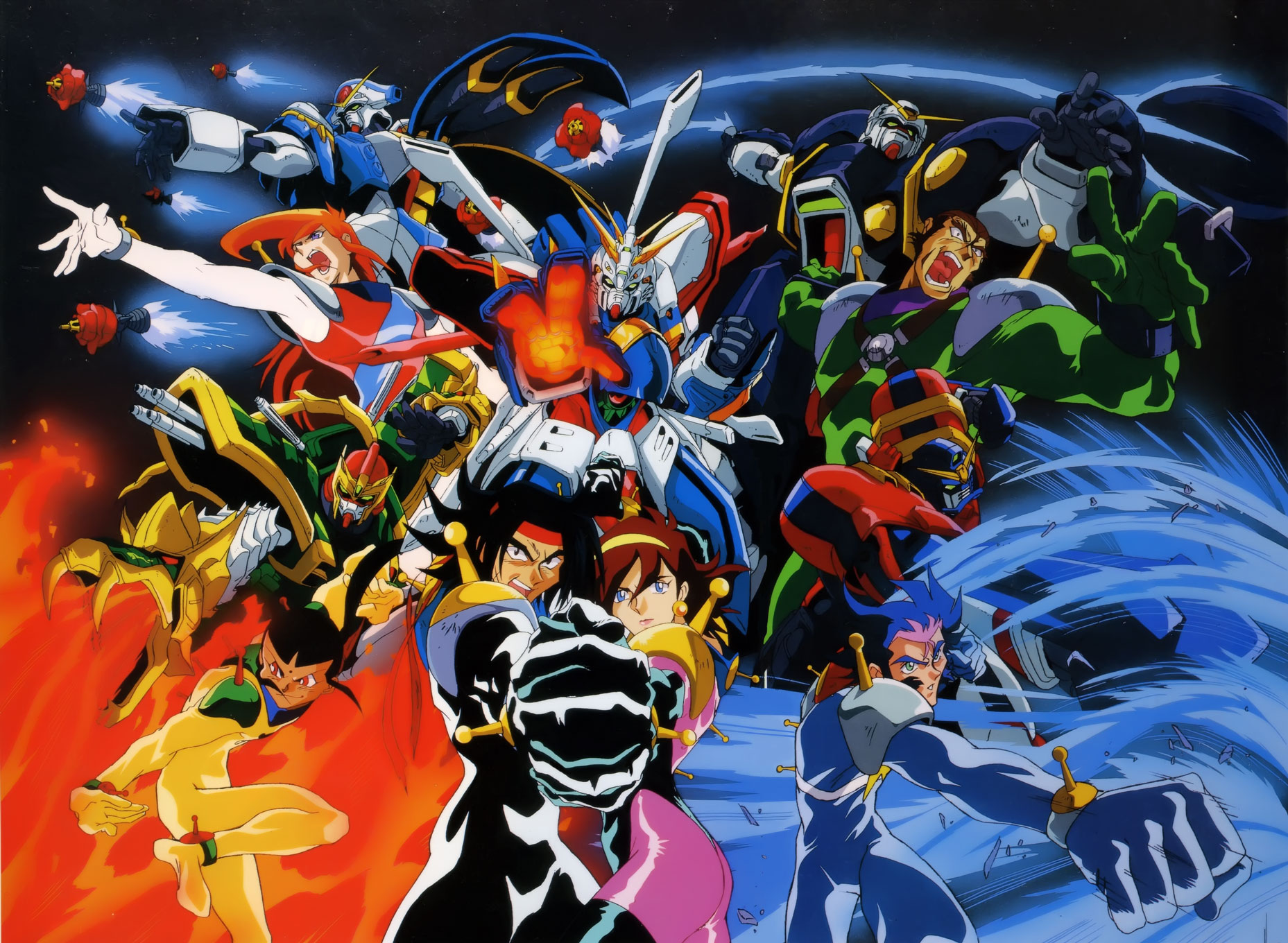 Rain Mikamura Domon Kasshu God Gundam Dragon Gundam Argo Gulskii And 6 More Gundam And 1