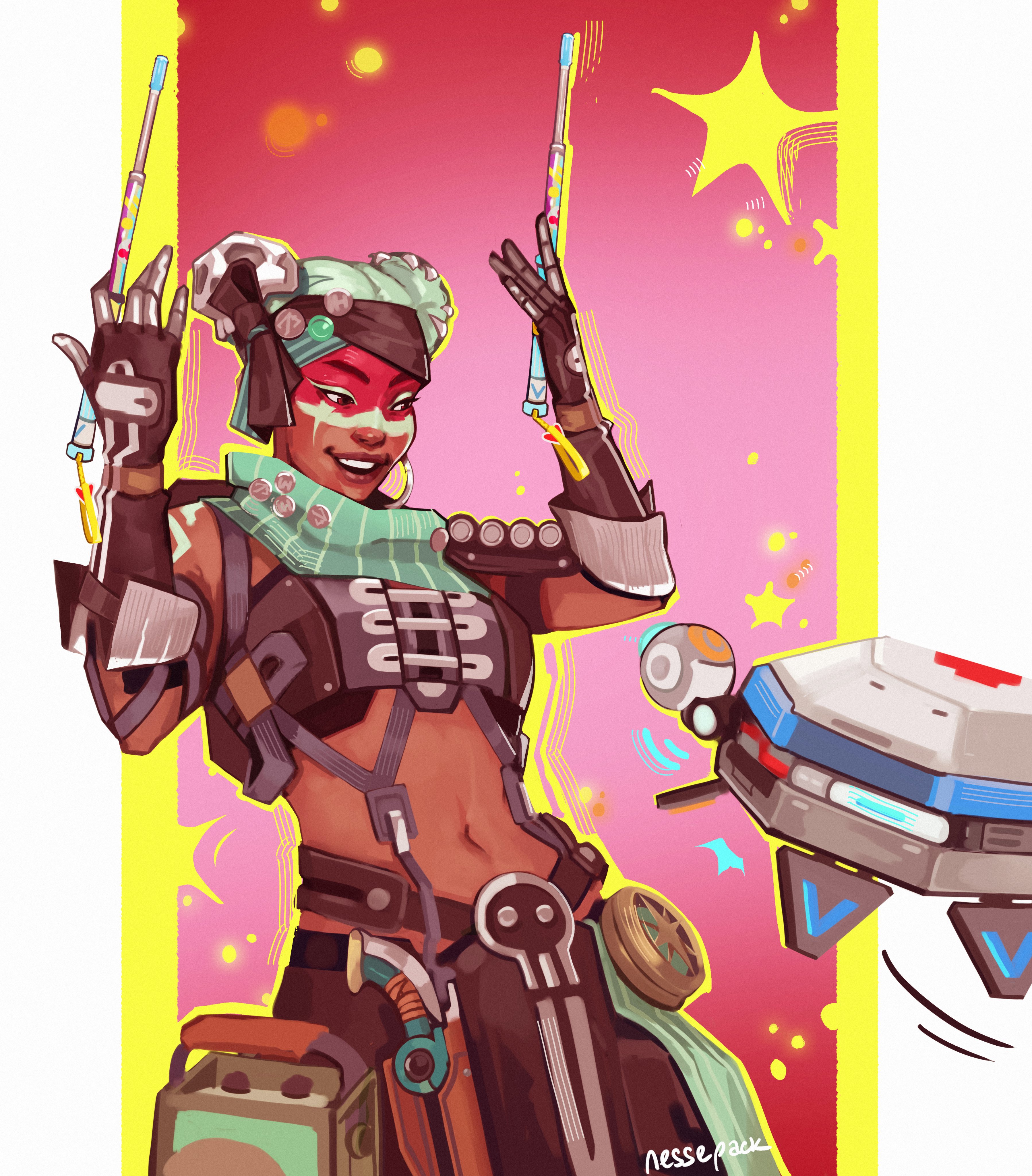 Lifeline Doc Health Drone And Pirate Queen Lifeline Apex Legends Drawn By Nessepack