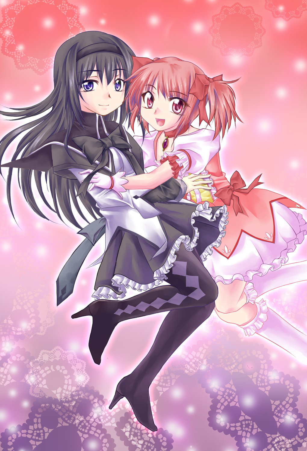 Akemi Homura Kaname Madoka Akemi Homura And Kaname Madoka Mahou Shoujo Madoka Magica And 1