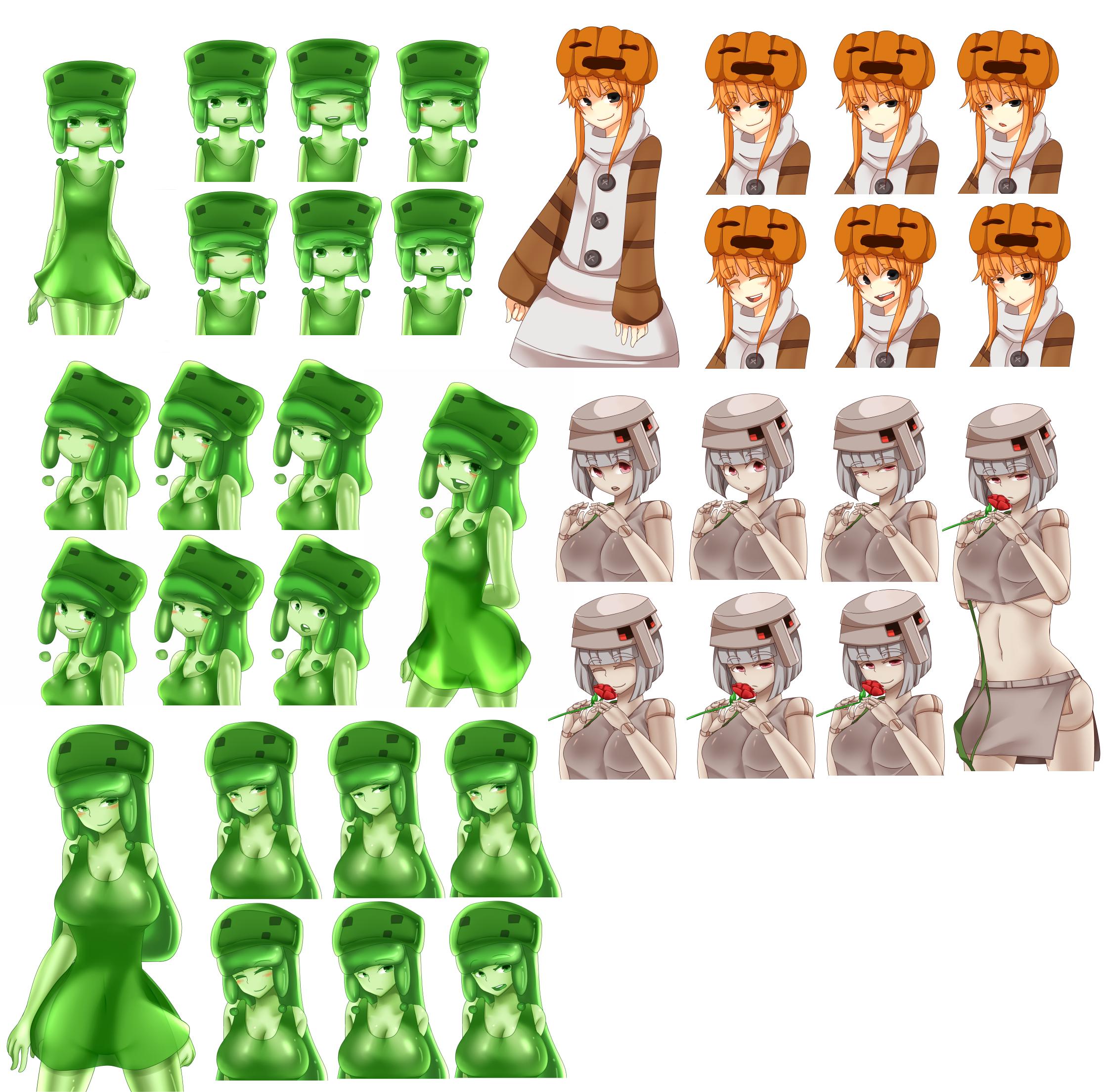 Slime Iron Golem Snow Golem Snow Golem Iron Golem And 1 More Minecraft And 1 More Drawn