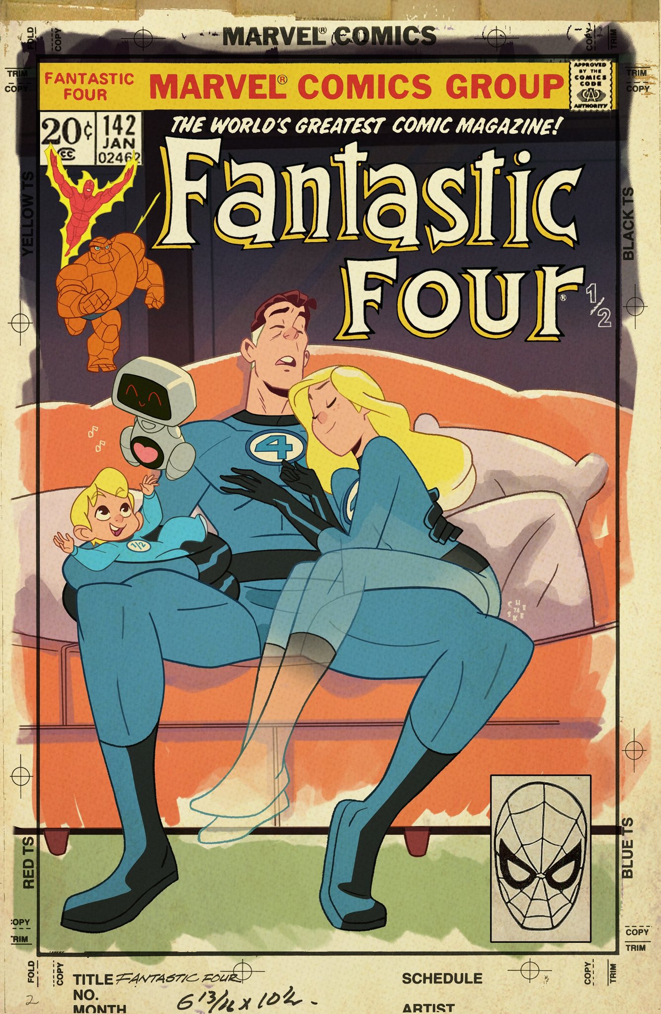 Sue Storm Johnny Storm Reed Richards Ben Grimm Herbie And 1 More Marvel And 1 More