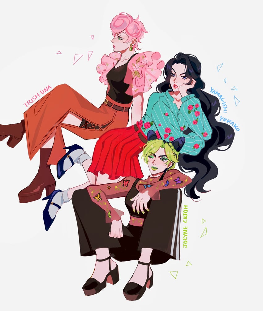 Kujo Jolyne Trish Una And Yamagishi Yukako Jojo No Kimyou Na Bouken And 3 More Drawn By