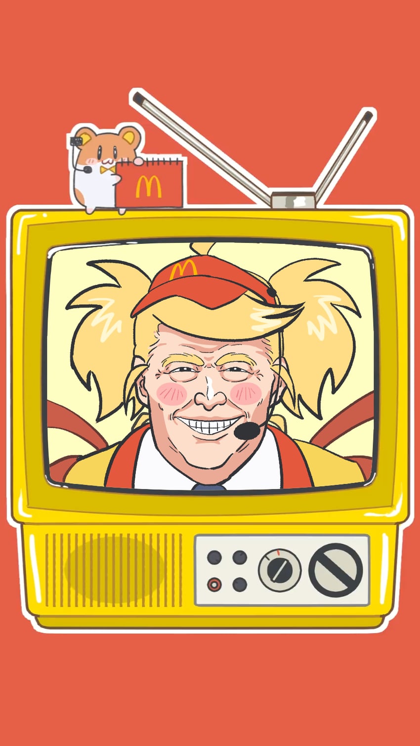 Ronald Mcdonald Donald Trump And Double Cheese Real Life And 1 More Drawn By Joyoekaki