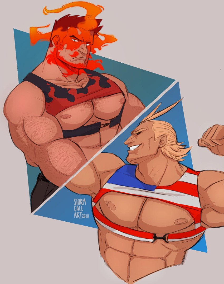 Endeavor And All Might Boku No Hero Academia Drawn By Stormcallart