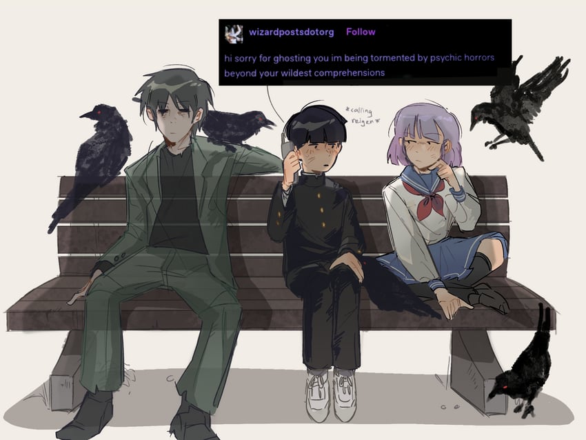 Kageyama Shigeo Mogami Keiji And Asagiri Minori Mob Psycho 100 And 1 More Drawn By Mp100days