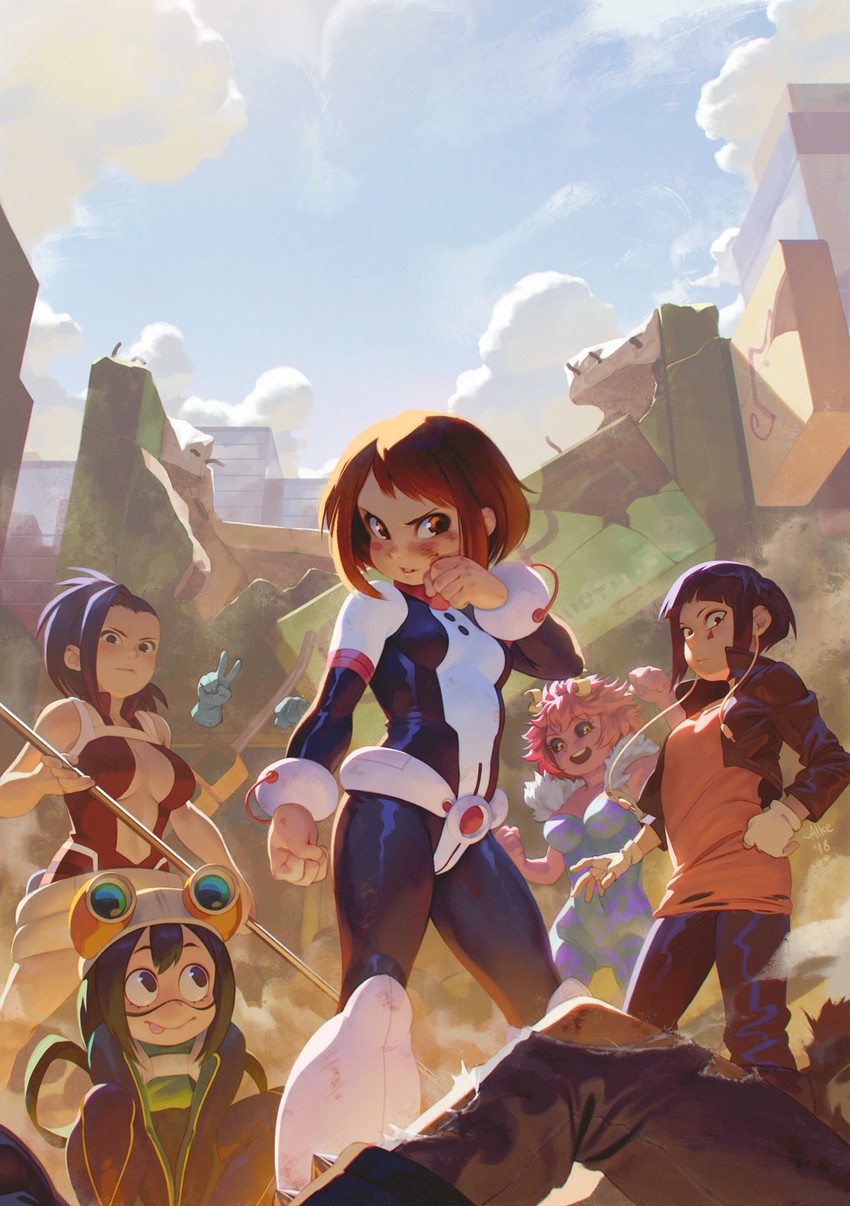 Uraraka Ochako Asui Tsuyu Yaoyorozu Momo Ashido Mina Jirou Kyouka
