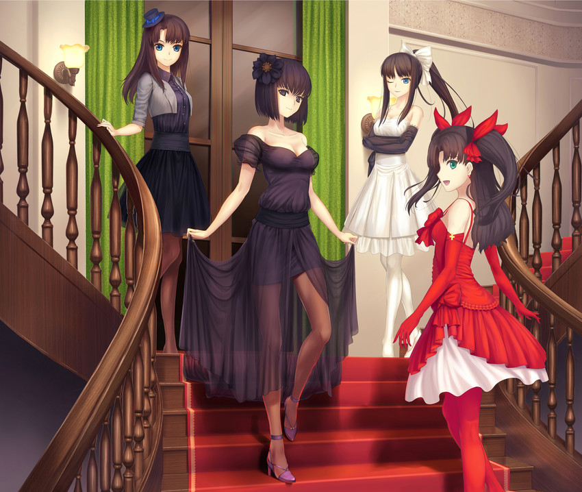 Tohsaka Rin Tohno Akiha Kuonji Alice And Kokutou Azaka Fate And 5 More Drawn By Tsukikanade