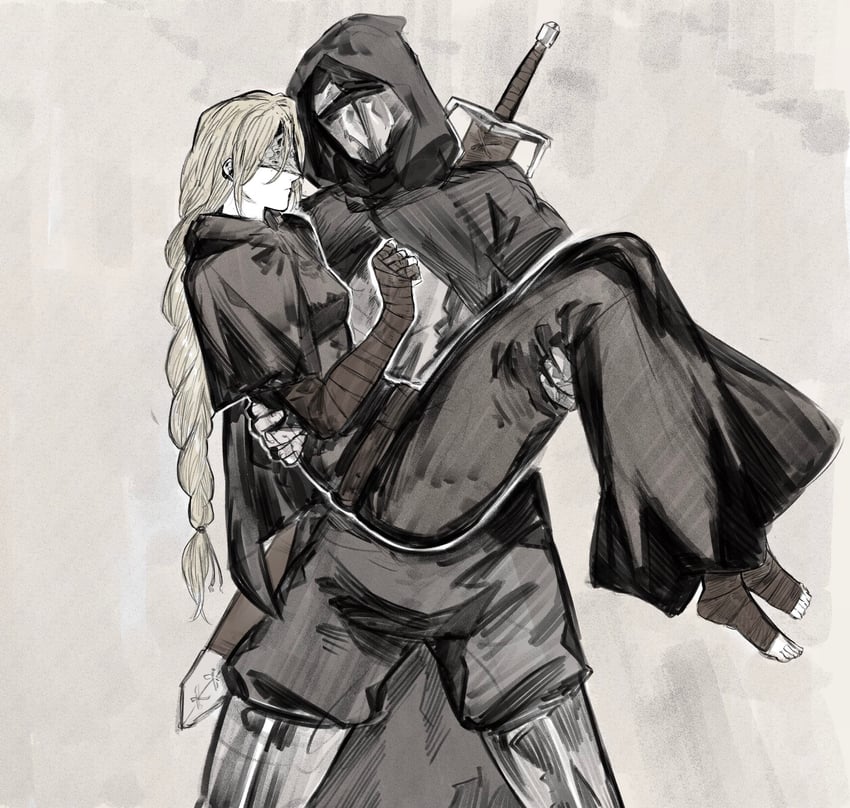 Fire Keeper And Ashen One Dark Souls And 1 More Drawn By