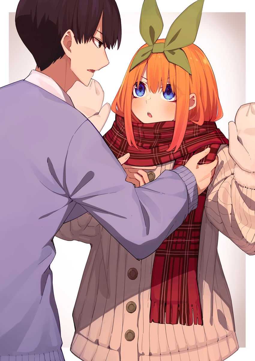 Nakano Yotsuba And Uesugi Fuutarou Go Toubun No Hanayome Drawn By