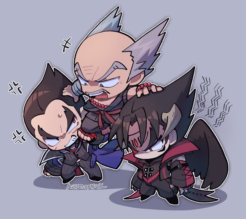 Kazama Jin Mishima Kazuya Devil Jin And Mishima Heihachi Tekken And 1 More Drawn By Kotorai