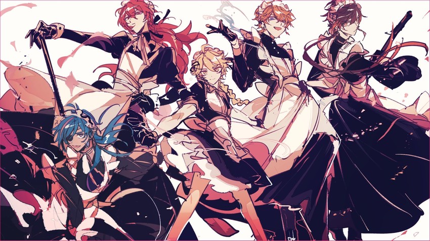 Zhongli Aether Tartaglia Diluc And Kaeya Genshin Impact Drawn By