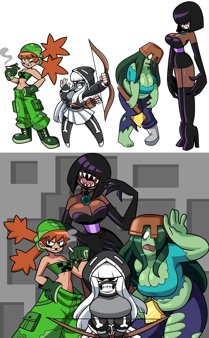 Creeper Enderman Zombie And Skeleton Minecraft Drawn By Superspoe