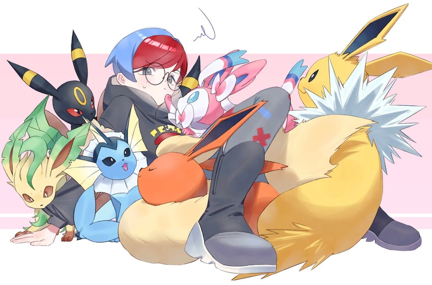 Sylveon Umbreon Vaporeon Leafeon Flareon And 2 More Pokemon And 1 More Drawn By Pmame