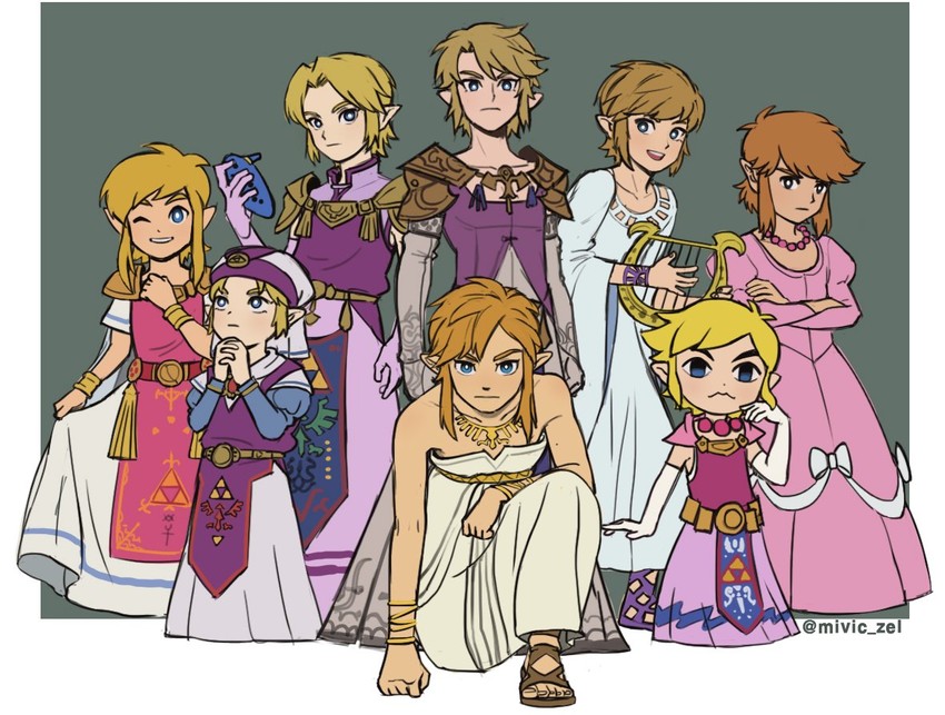 Link Princess Zelda Toon Link Young Link Toon Zelda And 1 More The Legend Of Zelda And 7