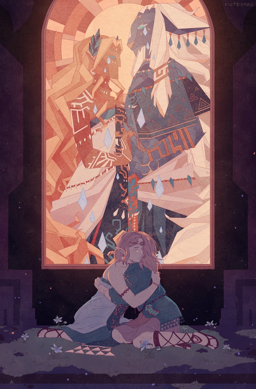 Link Princess Zelda Rauru And Sonia The Legend Of Zelda And 1 More Drawn By Riotbones