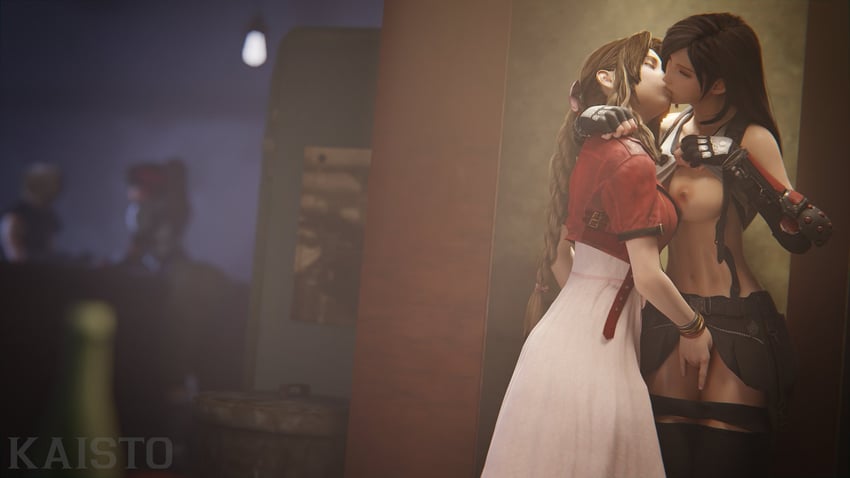 Tifa Lockhart Cloud Strife Aerith Gainsborough And Jessie Rasberry
