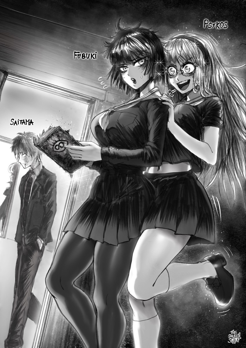 Tatsumaki Fubuki Saitama And Psychos One Punch Man Drawn By The