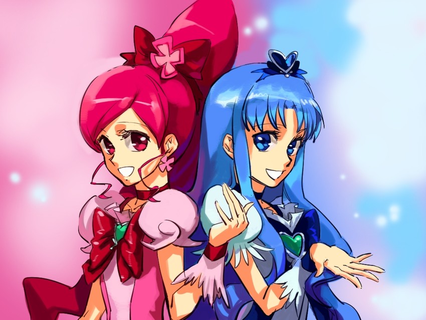 Kurumi Erika Hanasaki Tsubomi Cure Marine And Cure Blossom Precure And 1 More Drawn By