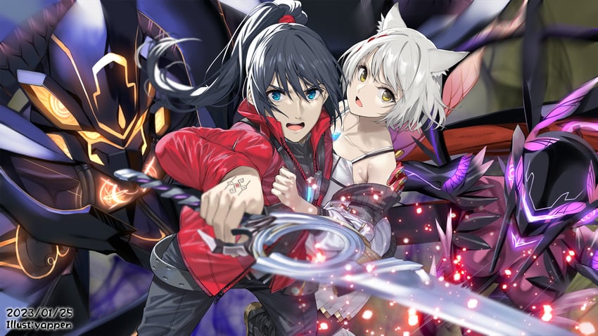 Mio Noah And Ouroboros Xenoblade Chronicles And 1 More Drawn By