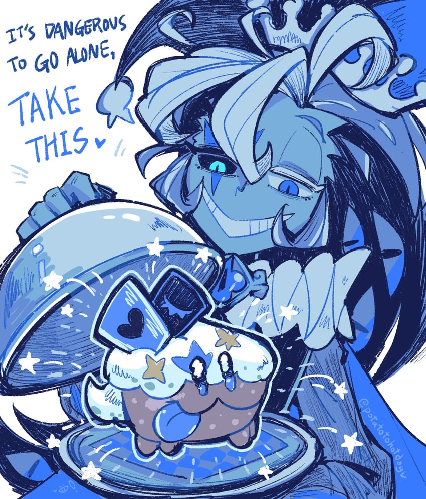 Cake Hound Shadow Milk Cookie And Blue Eyes Cake Hound Cookie Run And 1 More Drawn By