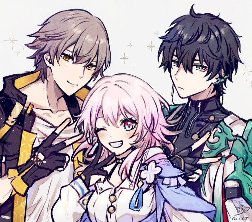 Trailblazer March 7th Dan Heng And Caelus Honkai And 1 More Drawn