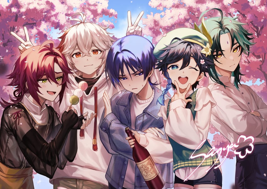 Venti Xiao Scaramouche Kaedehara Kazuha Wanderer And 1 More Genshin Impact Drawn By Ices