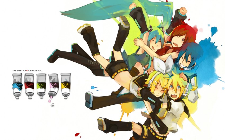 Hatsune Miku Kagamine Rin Kagamine Len Kaito And Meiko Vocaloid Drawn By Gliderartist