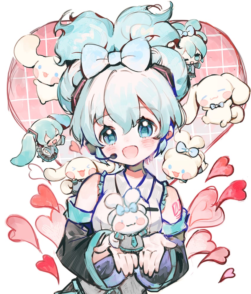 Hatsune Miku Cinnamiku And Cinnamoroll Vocaloid And 1 More Drawn By Rosetteyankaixuan